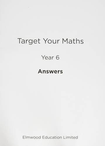 Target Your Maths Year 6 Answer Book | Heath Educational Books