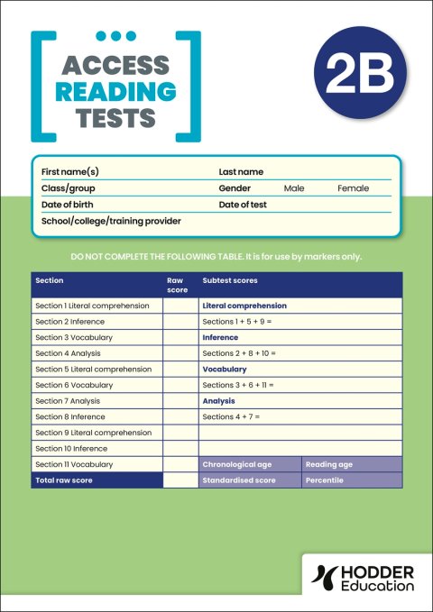 New Access Reading Test (ART) 2B (Pack of 10) | Heath Educational Books