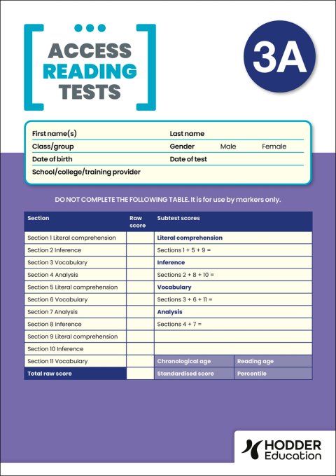 New Access Reading Test (ART) 3A (Pack of 10) | Heath Educational Books
